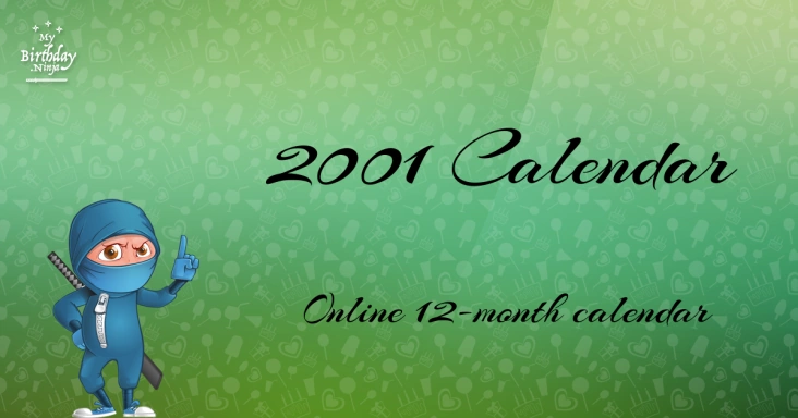 2001 Calendar | Date Mania Wiki | Fandom