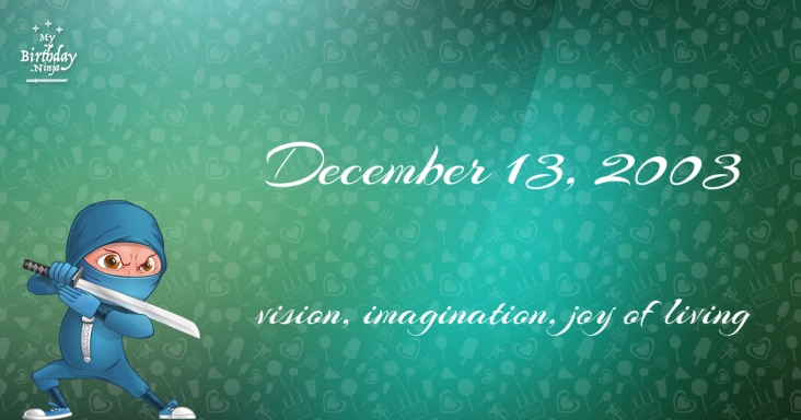 December 13, 2003 | Date Mania Wiki | Fandom
