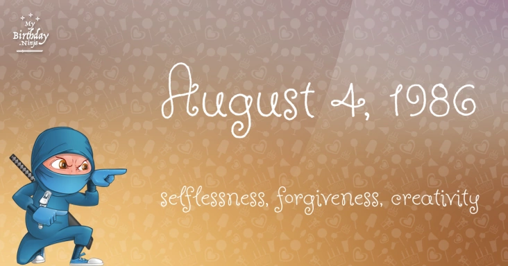August 4, 1986 | Date Mania Wiki | Fandom