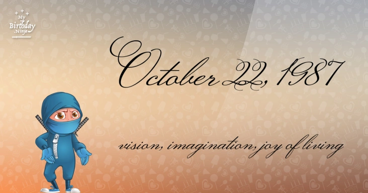 October 22, 1987 | Date Mania Wiki | Fandom