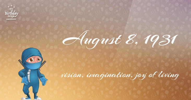 August 8, 1931 | Date Mania Wiki | Fandom