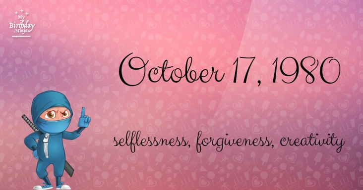 October 17, 1980 | Date Mania Wiki | Fandom