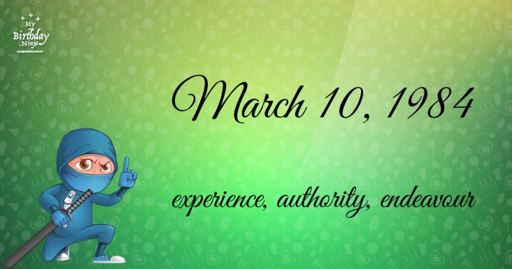 March 10, 1984 | Date Mania Wiki | Fandom