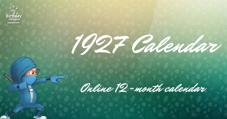 1927 Calendar | Date Mania Wiki | Fandom