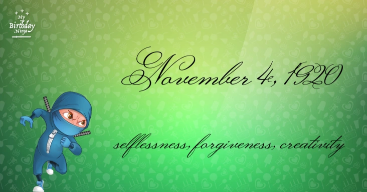 November 4, 1920 | Date Mania Wiki | Fandom