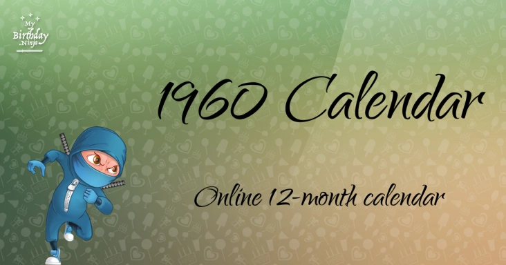 1960 Calendar | Date Mania Wiki | Fandom