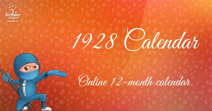 1928 Calendar | Date Mania Wiki | Fandom