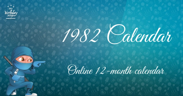 1982 Calendar | Date Mania Wiki | Fandom
