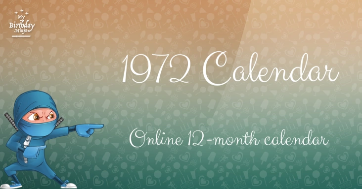 1972 Calendar | Date Mania Wiki | Fandom