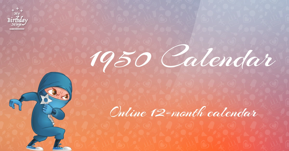1950 Calendar | Date Mania Wiki | Fandom