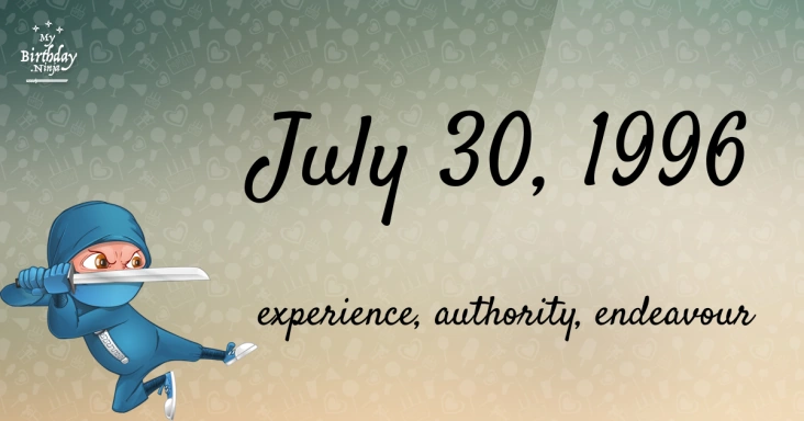 July 30, 1996 | Date Mania Wiki | Fandom