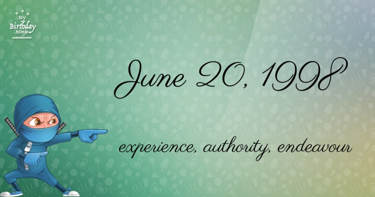 June 20, 1998 | Date Mania Wiki | Fandom