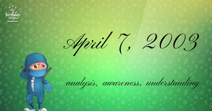 April 7, 2003 | Date Mania Wiki | Fandom