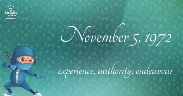 November 5, 1972 | Date Mania Wiki | Fandom