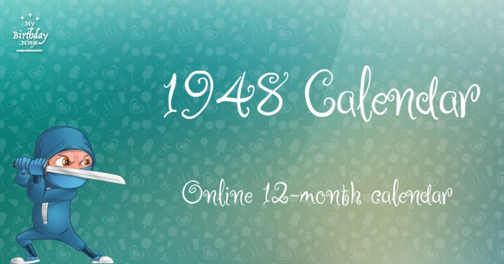1948 Calendar | Date Mania Wiki | Fandom