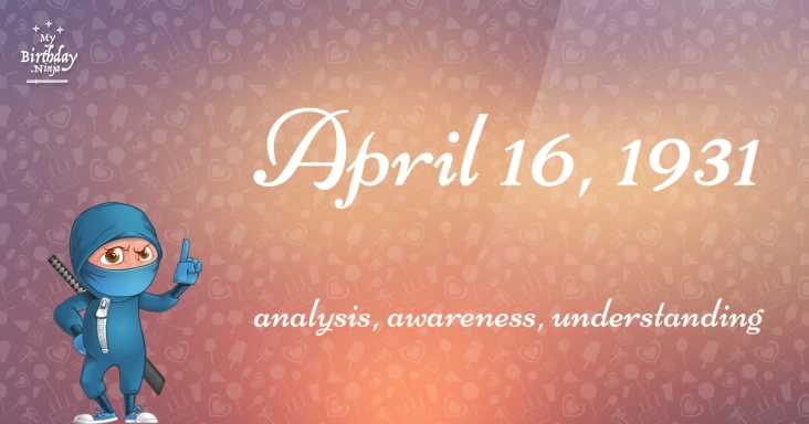 April 16, 1931 | Date Posters Wiki | Fandom