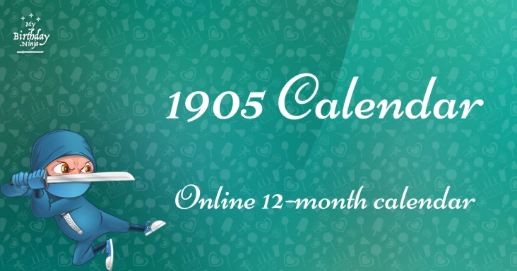 1905 Calendar | Date Posters Wiki | Fandom