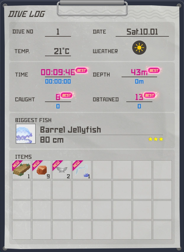 Dive Log | Dave the Diver Wiki | Fandom