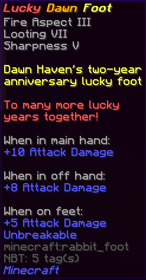 Lucky Dawn Foot | Dawn Haven Wiki | Fandom