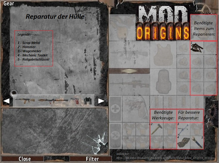 Reparatur | DayZ Mod Origins Wiki | Fandom