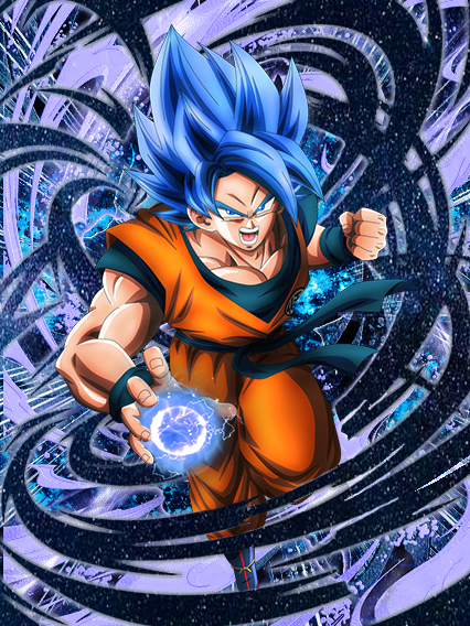 Flaming and Bright Blue Super Saiyan God SS Evolved Goku | Dokfan ...