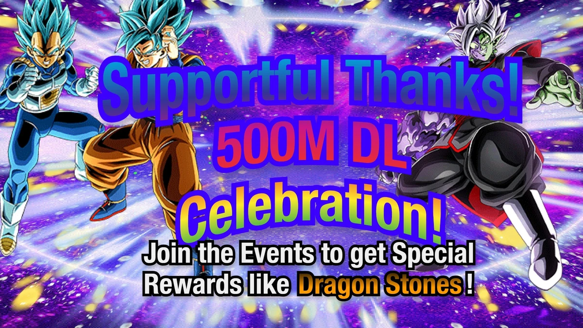 Supportful Thanks! 500M DL Celebration! | Dokfan Battle Wiki | Fandom