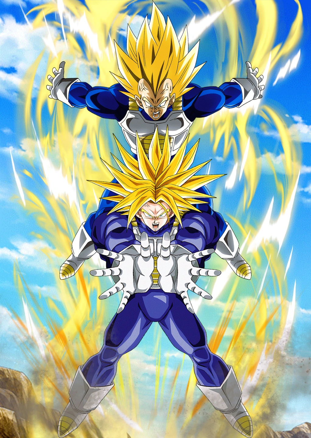 The Uncrowned King and Prince Super Vegeta and Super Trunks (FB6 ...