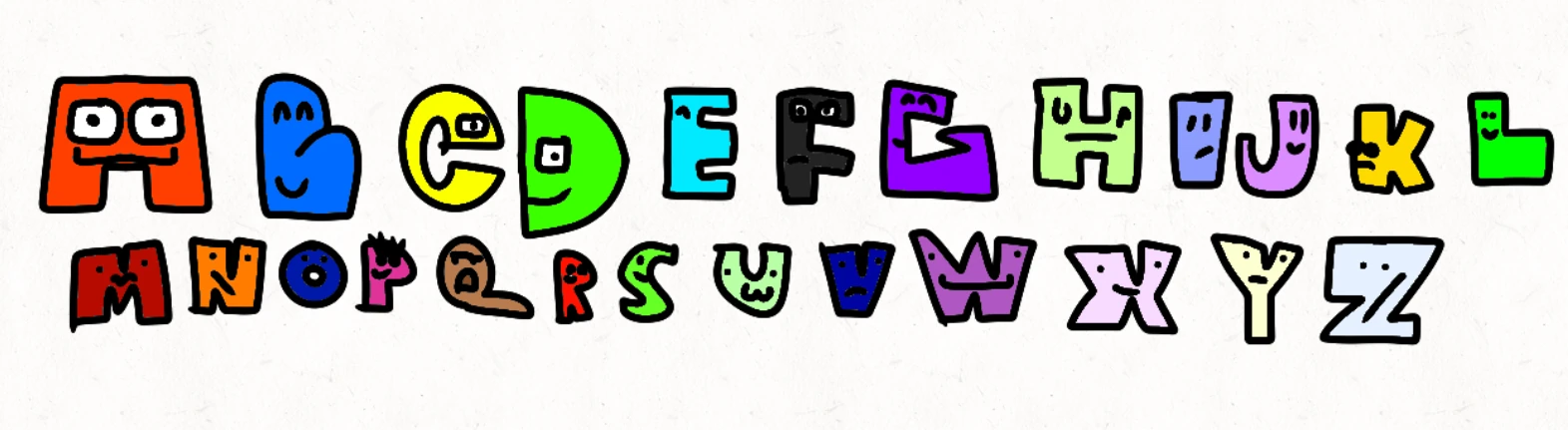 I drew the alphabet lore and this what is looks like: | Fandom