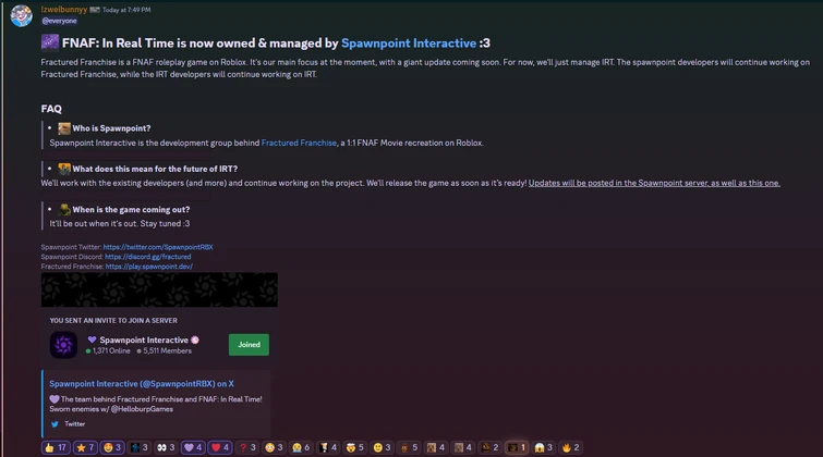 FNaF IRT is now managed by spawn point interactive | Fandom