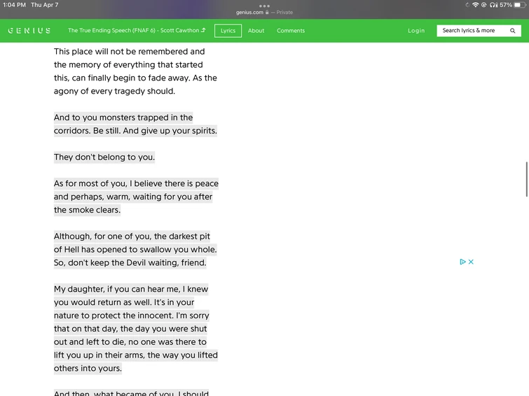 Does anyone have the script for the fnaf 6 ending? | Fandom