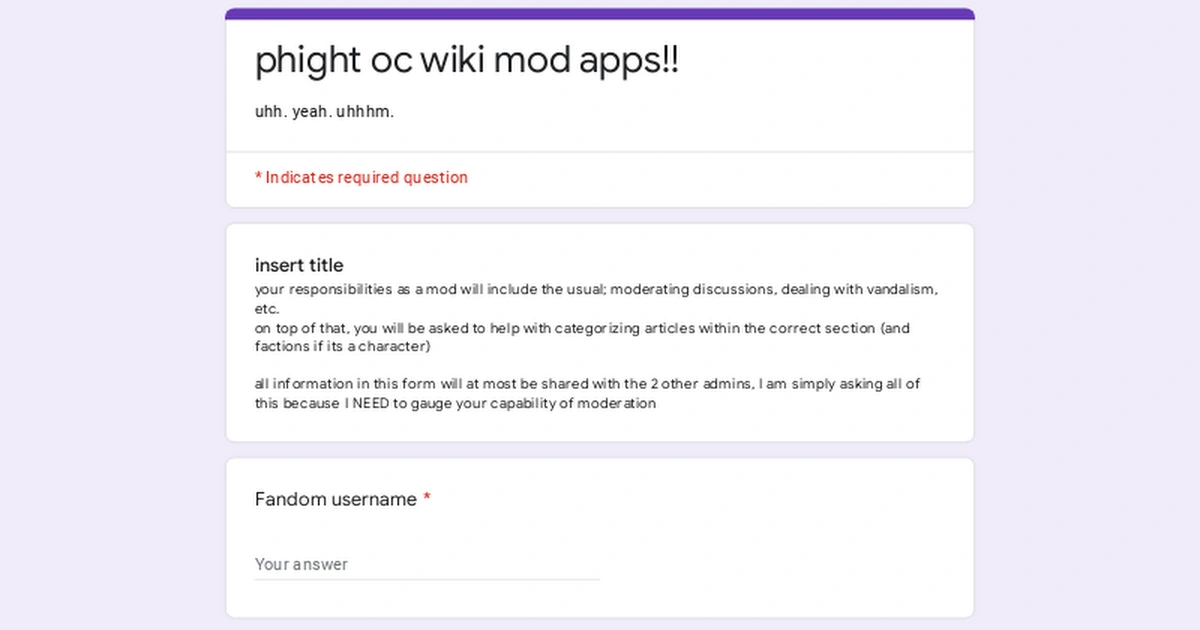EXTREMELY IMPORTANT + moderator applications open. | Fandom