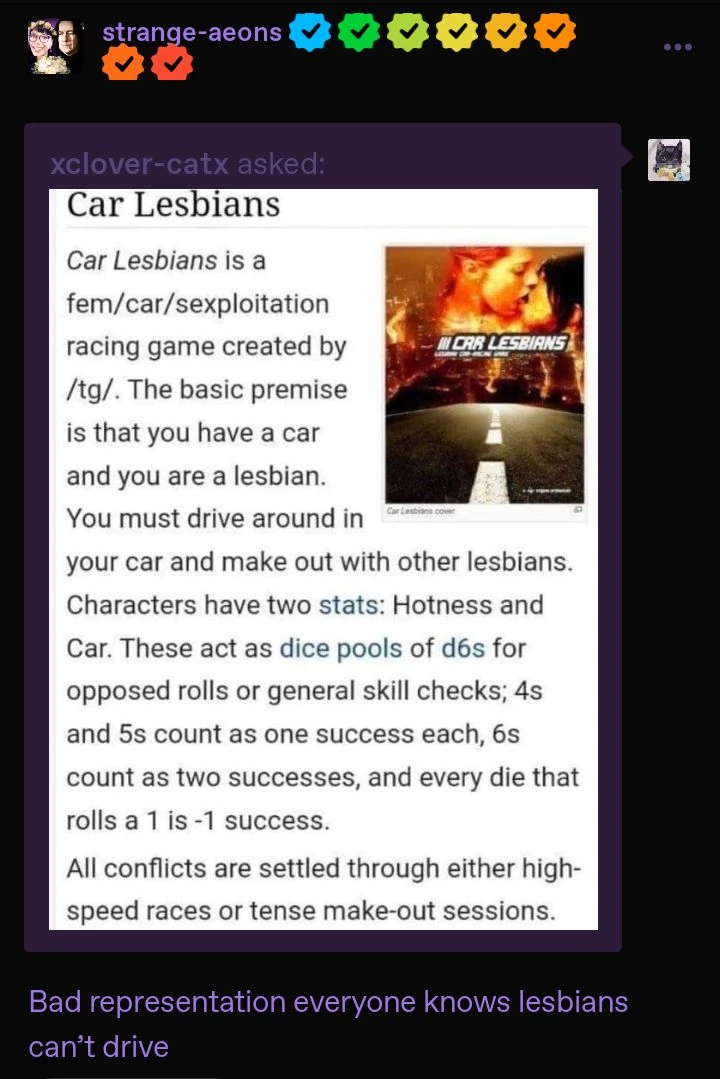 Only real gamers play Car Lesbians 😎 | Fandom
