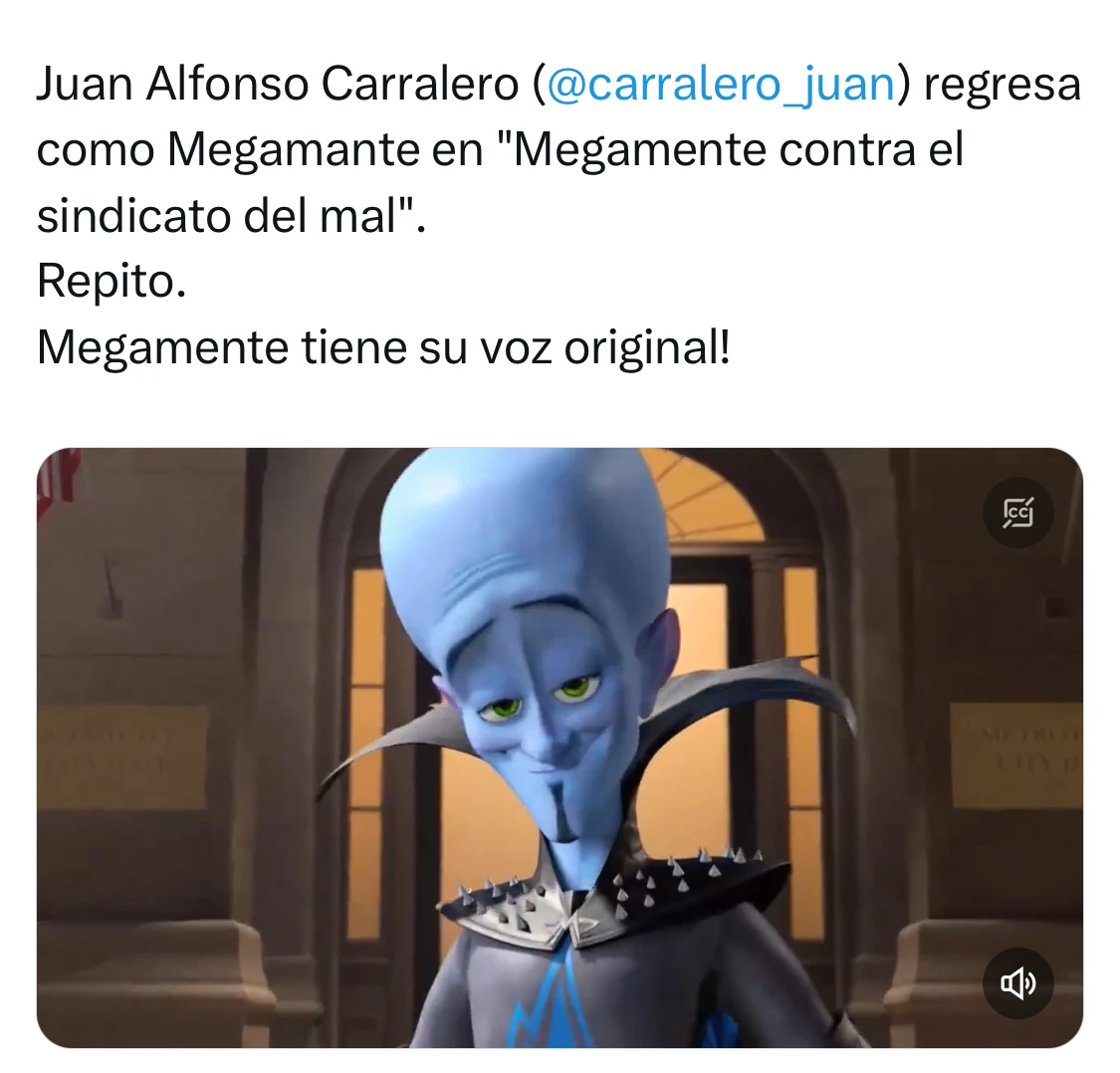 Regresó Juan Alfonso Carralero como Megamente | Fandom