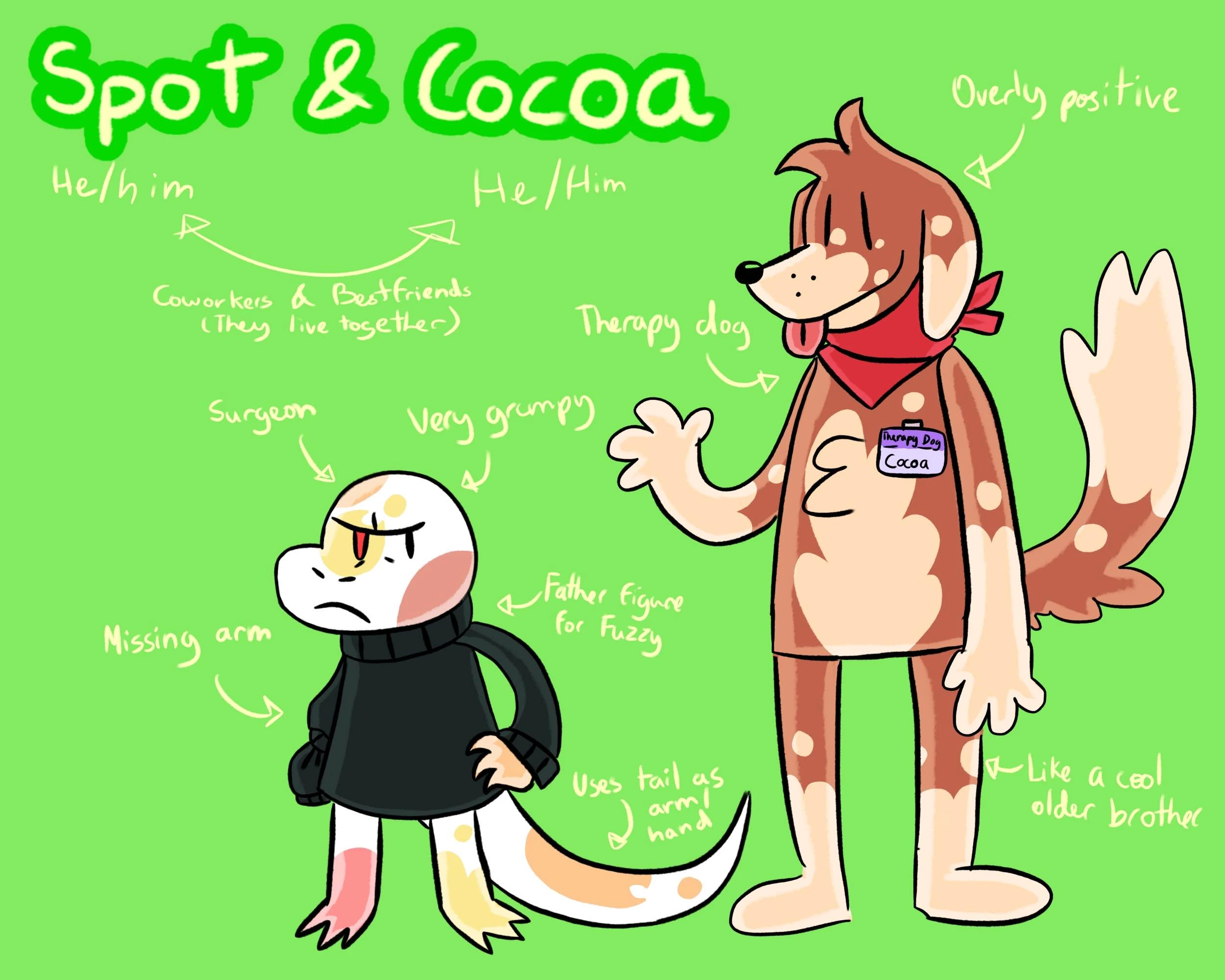 Other Dog Man OCs, Spot and Cocoa reference sheet | Fandom
