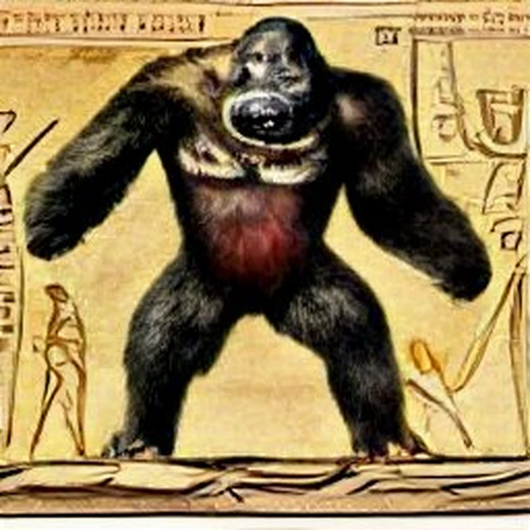 Ai generated images of Godzilla and King Kong in ancient Egypt with the ...