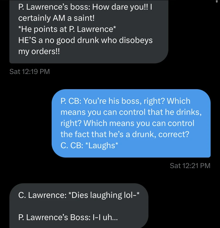 Past CB makes Lawrence’s old boss feel stupid | Fandom