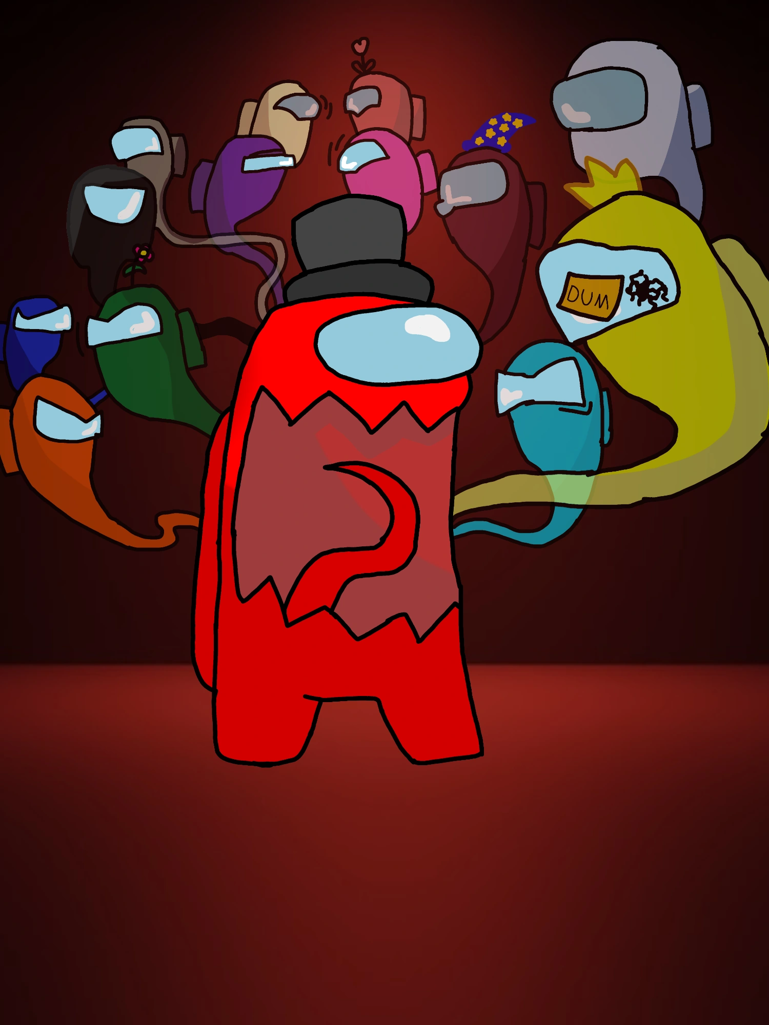 The impostor ben ghosted by The crew that he killed (AMONG US Fanart ...