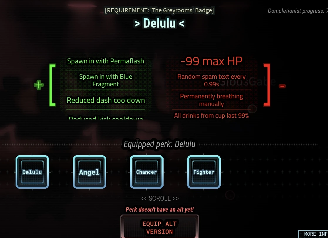 dear devs: please add an indicator that shows whether a perk has an alt version or not. | Fandom