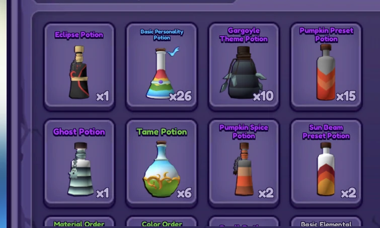 LF secondary color potions | Fandom