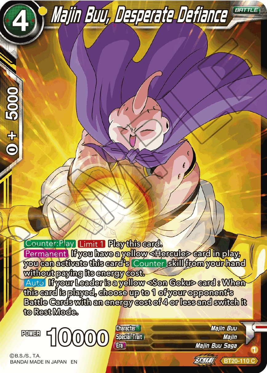 BT20-110 - Majin Buu, Desperate Defiance | DBS CG Wiki | Fandom