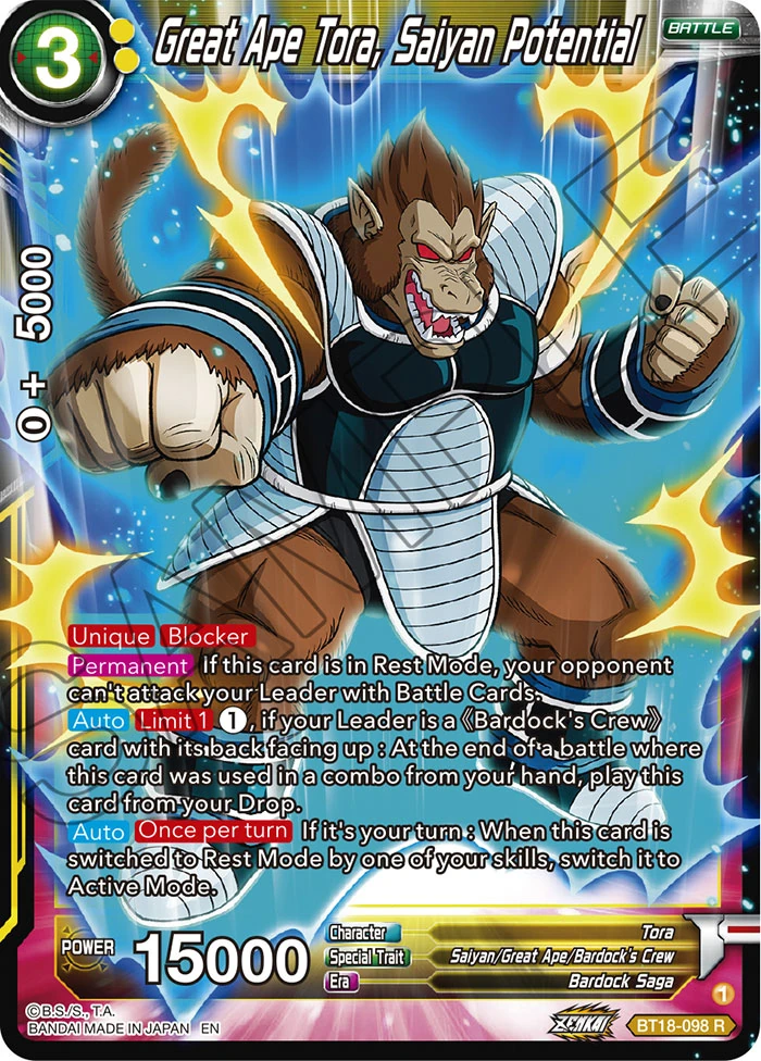 BT18-098 - Great Ape Tora, Saiyan Potential | DBS CG Wiki | Fandom
