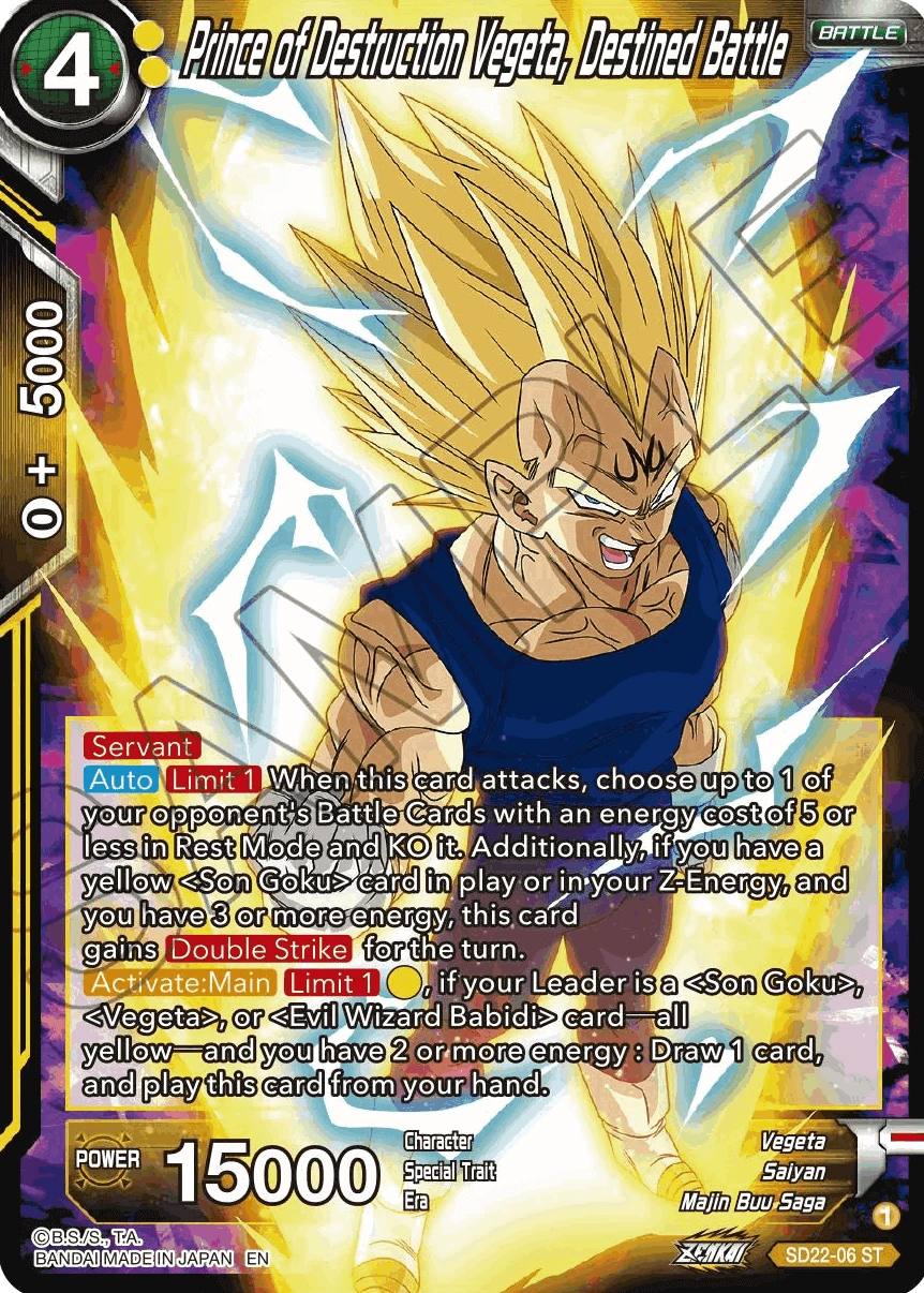 SD22-06 - Prince of Destruction Vegeta, Destined Battle | DBS CG Wiki | Fandom