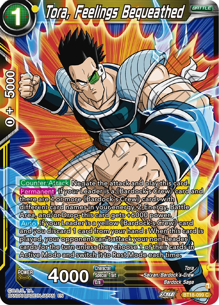 BT18-099 - Tora, Feelings Bequeathed | DBS CG Wiki | Fandom