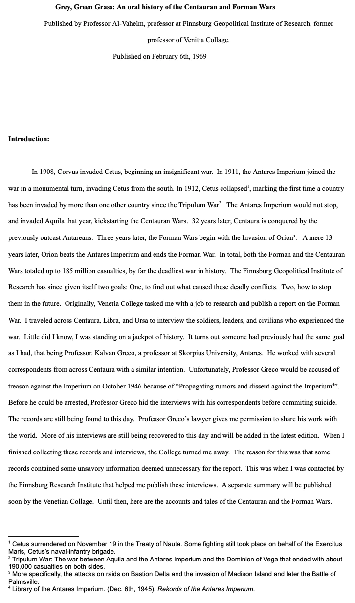 Grey Green Grass: Introduction | Fandom