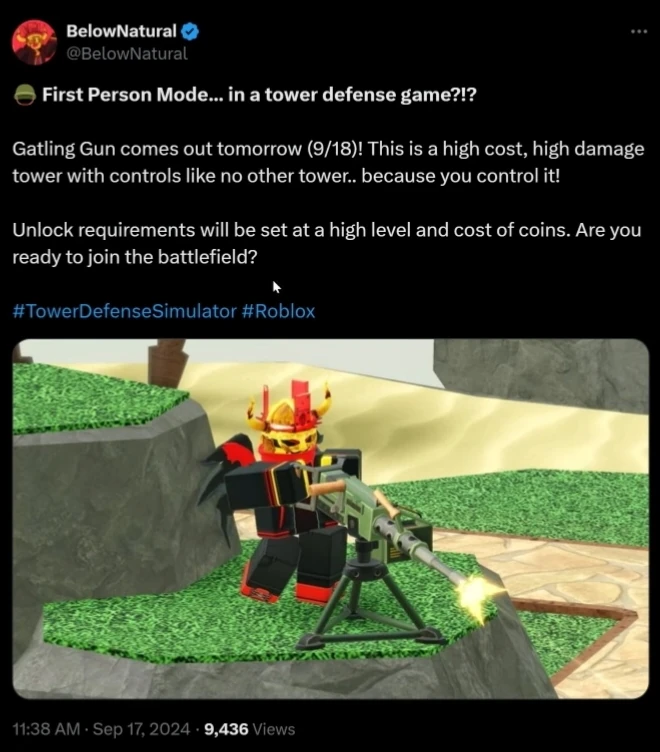 Gatling Gun Tower obtainment method. (From the 5ouls video.) | Fandom