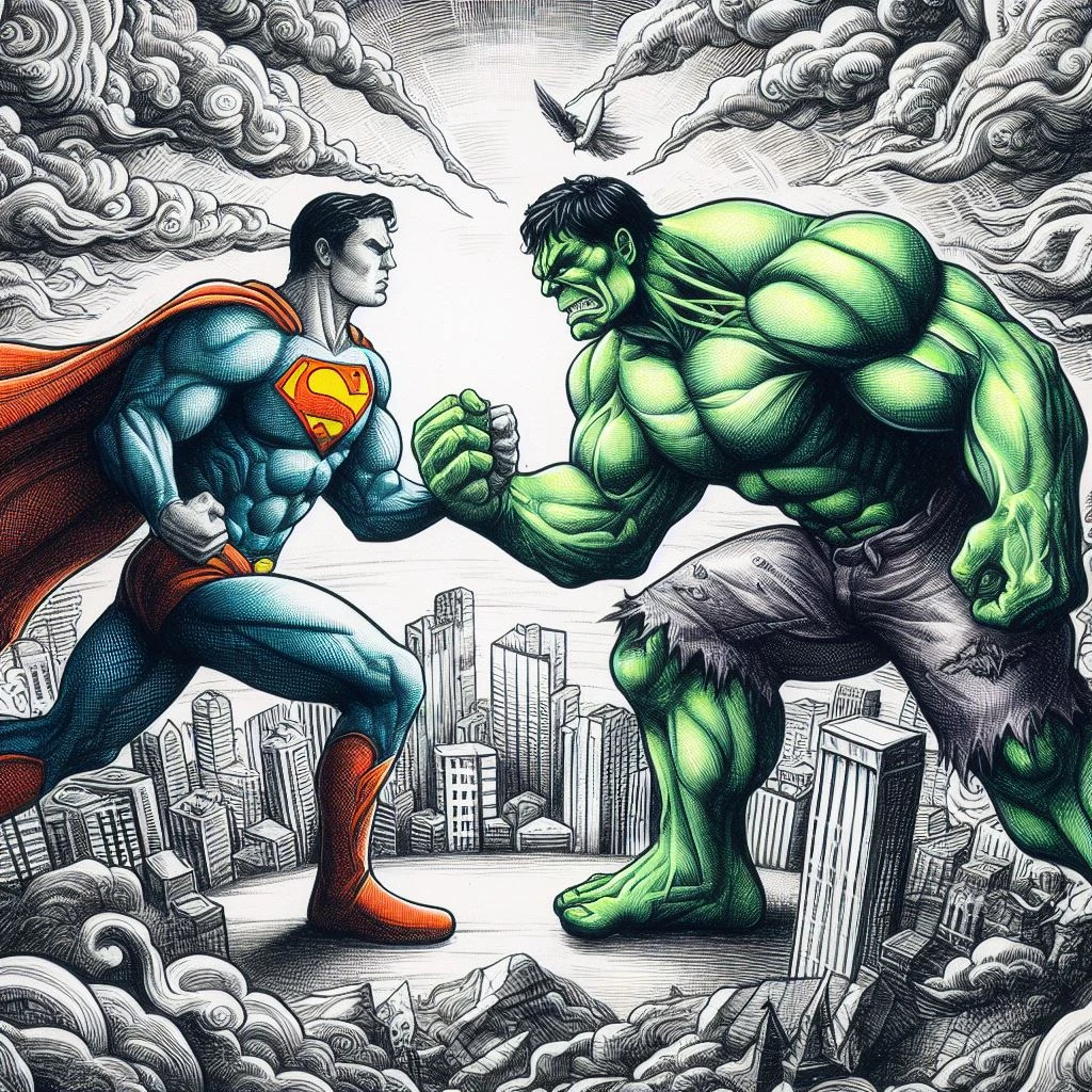 I made Superman vs the Incredible Hulk using Bing AI | Fandom