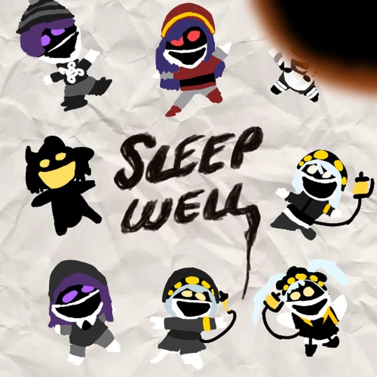 i made some fnaf and md versions of the sleep well art- | Fandom