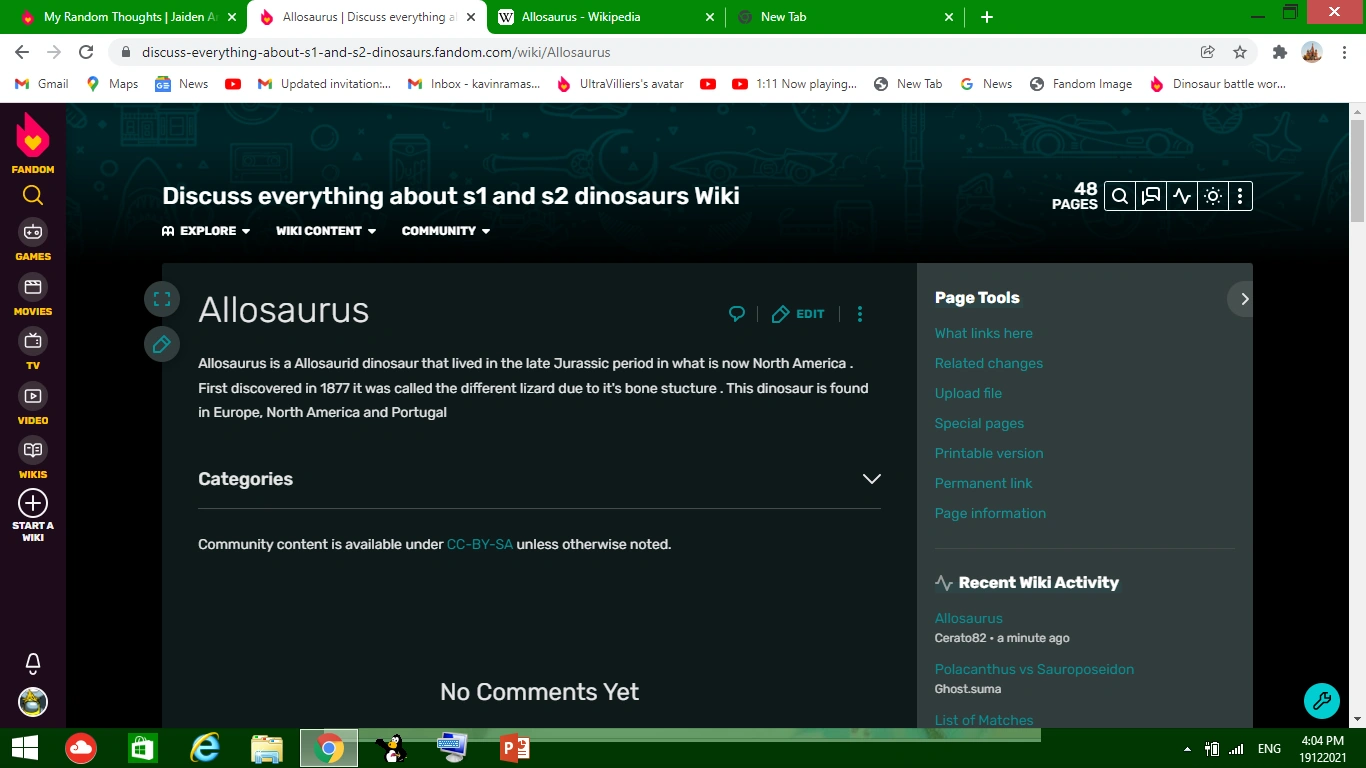 so i made allosaurus page | Fandom
