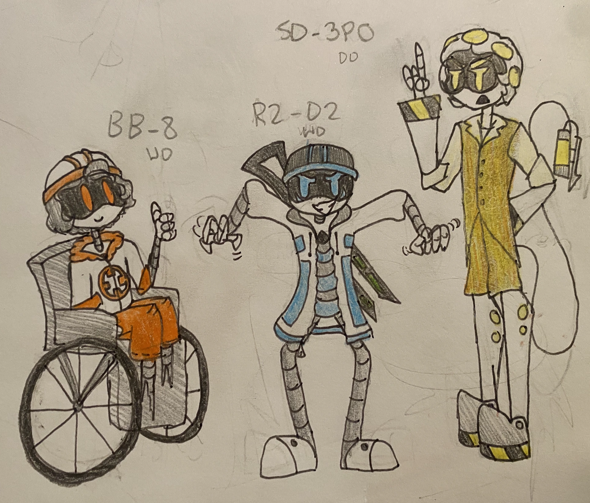 Serial Designation 3PO, Worker Unit R2-D2 and Junior Worker Unit BB-8 ...