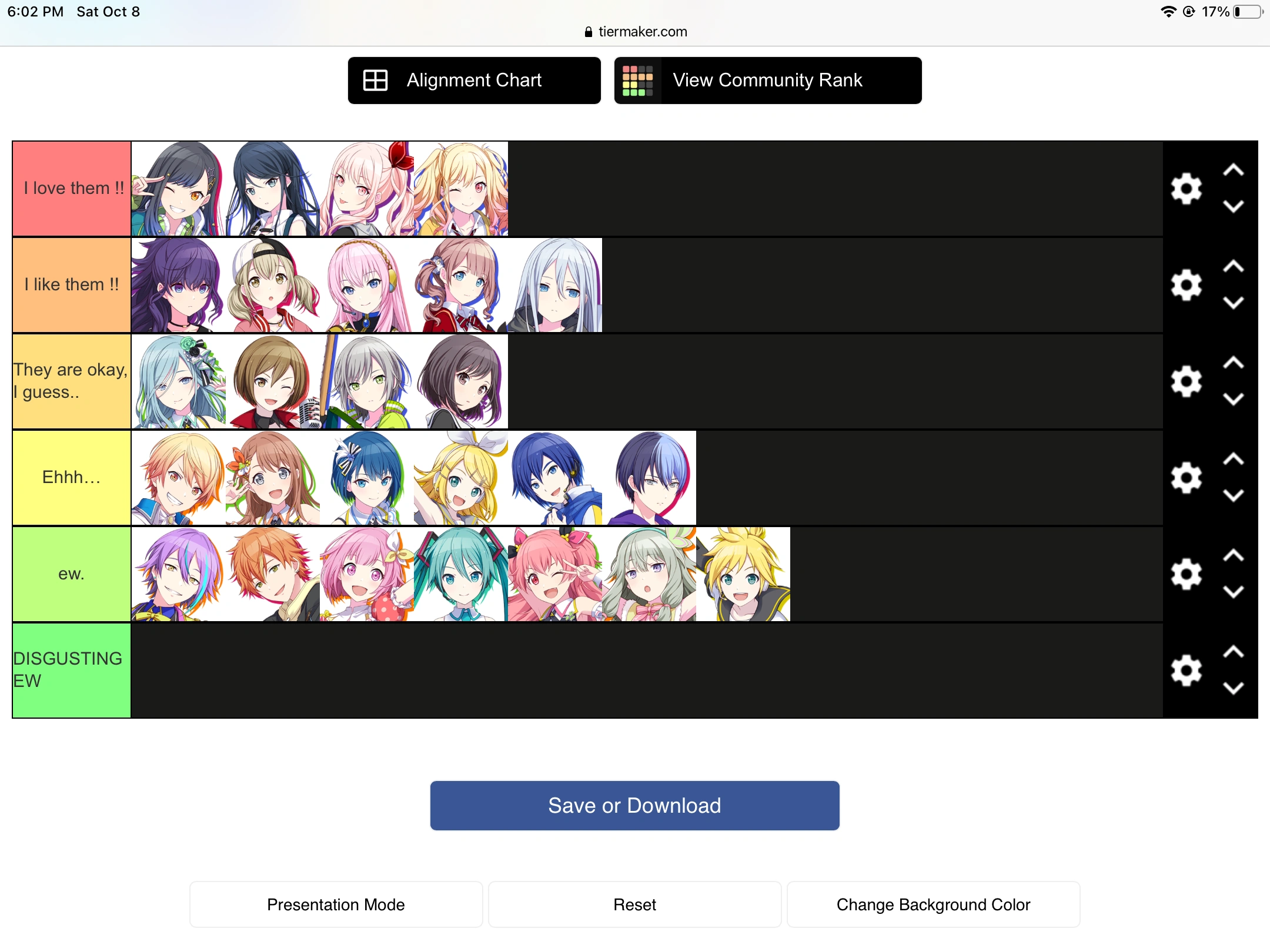 My mom ranked project sekai characters and I was so close to killing ...